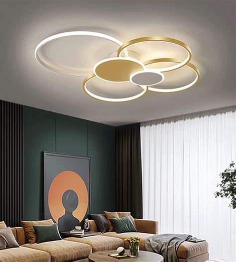 Luminaire Plafonnier Led Moderne Dimmable Salon Lustre Lampe Avec Télécommande Éclairage Lampe