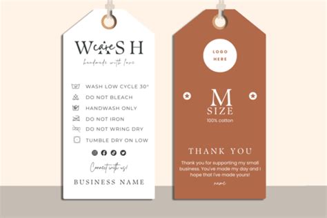Editable Clothing Tags Custom Template Graphic By Haffa Studio Creative Fabrica