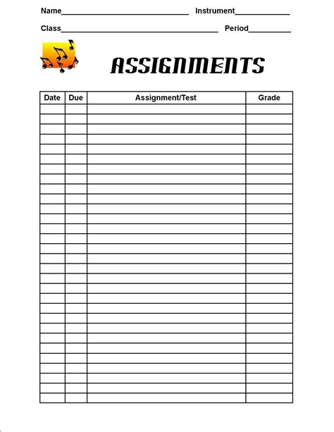 Printable Work Assignment Forms Printable Forms Free Online