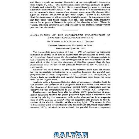 خرید و قیمت دانلود کتاب Explanation Of The Incomplete Polarization Of Mercury Resonance