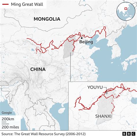 The Great Wall China Map