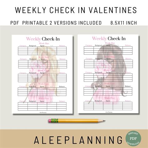 Weekly Transaction Log Weekly Check In Budget Weekly Expensespink