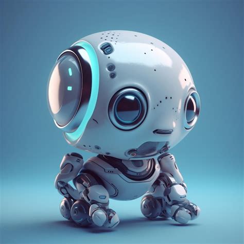 Premium Ai Image Cute 3d Floating Robot Ultrarealistic