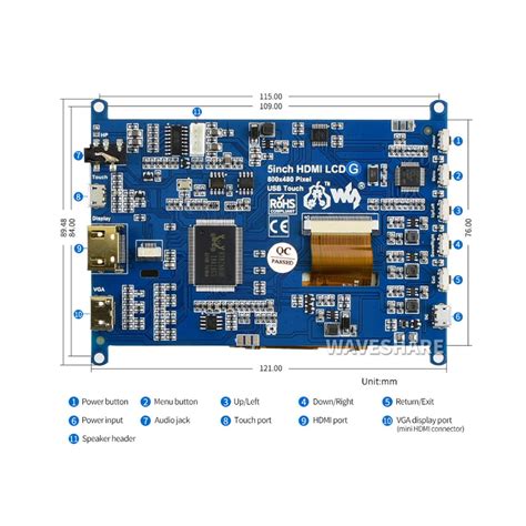 5 Inch Raspberry Pi Touch Screen Display Makerlab Electronics