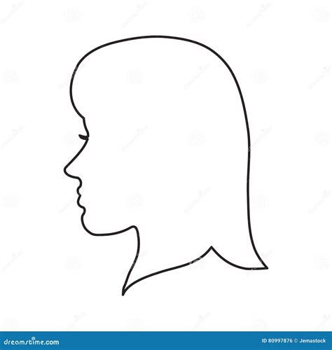 Lokalisiertes Frauenkopf Profildesign Vektor Abbildung Illustration Von Mode Frisch