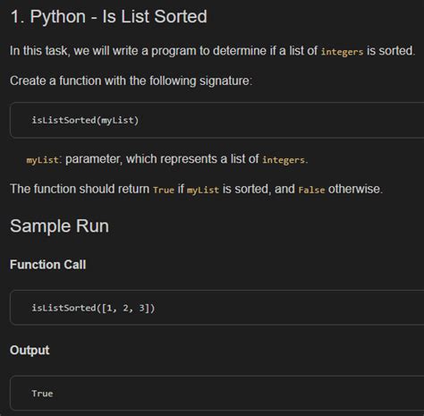 Solved Python Is List Sorted In This Task We Will Chegg