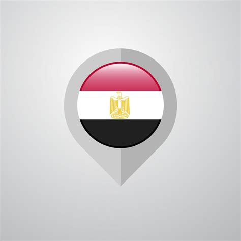 Map Navigation Pointer With Egypt Flag Design Vector 14142295 Vector