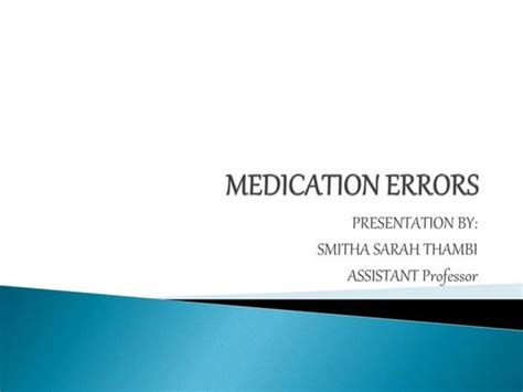 Medication Errors Ppt Ppt