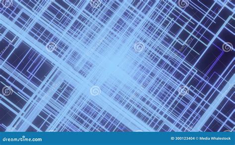 Animation With Rotating Square Tunnel Design Neon Linear Squares In Rotating Tunnel Stock