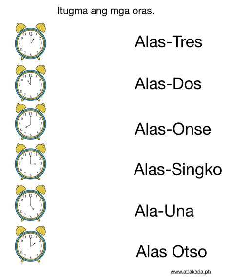 Exercise Time Sheet In Filipino Math Addition Worksheets Tracing Worksheets Preschool