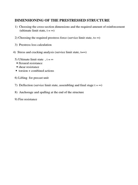 Prestressed Structures Basic Rules For Dimensioning Pdf