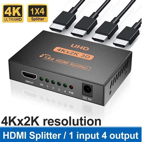 Hdmi сплітер 1 в 4 порти Full Hd 2k 4k 1080p