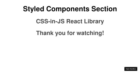 Styled Components Codesandbox