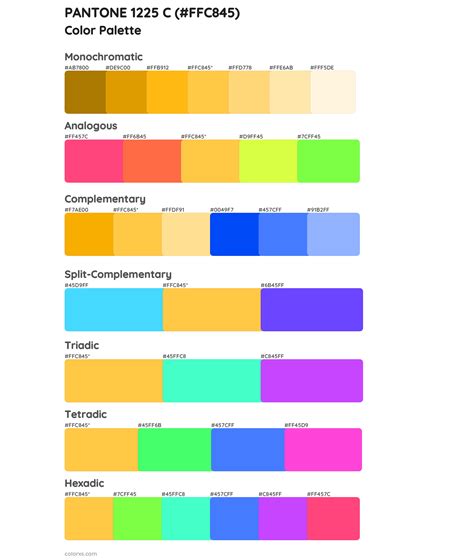 PANTONE 1225 C Color Palettes Colorxs Com