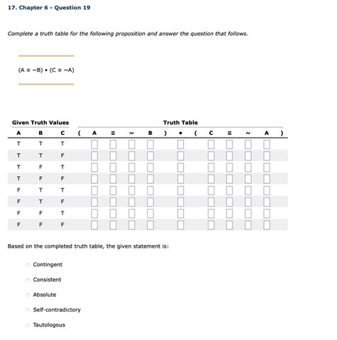 Solved Chapter Question Complete A Truth Table Chegg Com