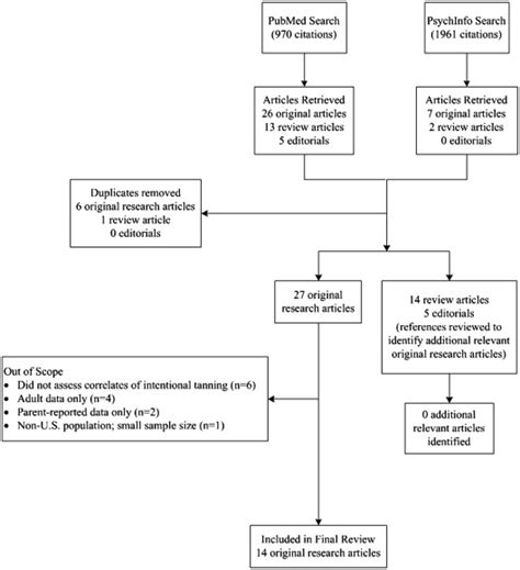 database search and article selection process review of the literature