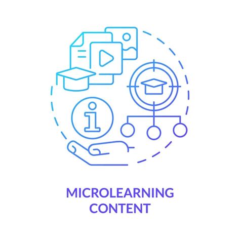 Microlearning Content Blue Gradient Concept Icon Micro Learning Component Abstract Idea Thin