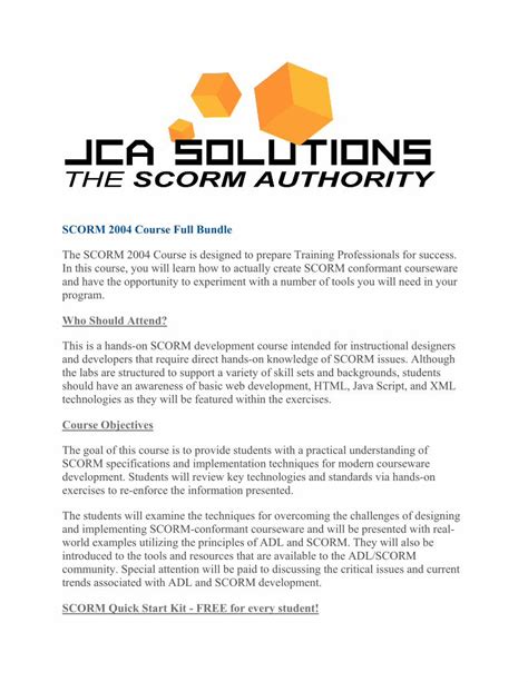 Pdf Scorm 2004 Course Full Bundle Jca Solutions · Technical Consulting On Scorm To The