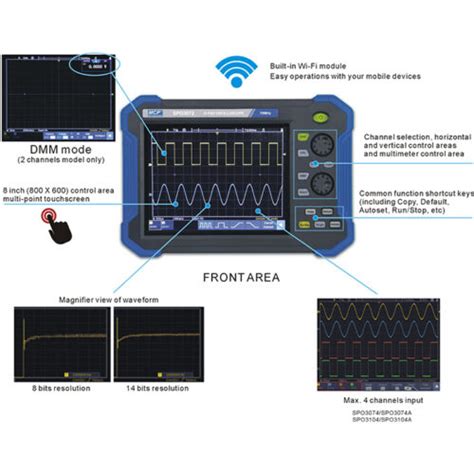Spo3000 Series Portable Tablet Oscilloscope With Digital Multimeter