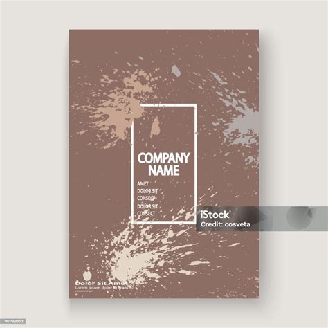파스텔 폭발 페인트 튄 예술 커버 프레임 디자인입니다 장식 먼지 얼룩 스프레이 질감 갈색 배경 유행 창조적인 서식 파일 벡터 커버 보고서 카탈로그 브로셔 전단지 포스터 배너