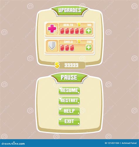 Menu Games UI Stock Vector Illustration Of Game Games 121451184