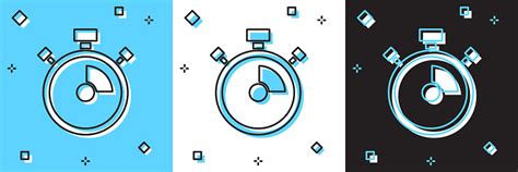 파란색과 흰색 검은 색 배경에 격리 된 스톱 워치 아이콘을 설정합니다 시간 타이머 기호입니다 크로노미터 기호 벡터 2 위 상 종류에 대한 스톡 벡터 아트 및 기타 이미지