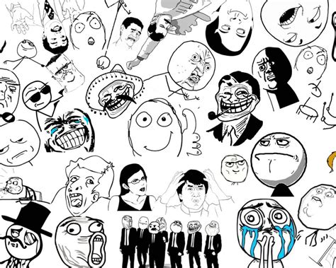 Download Black And White Troll Faces Meme Laptop Wallpaper