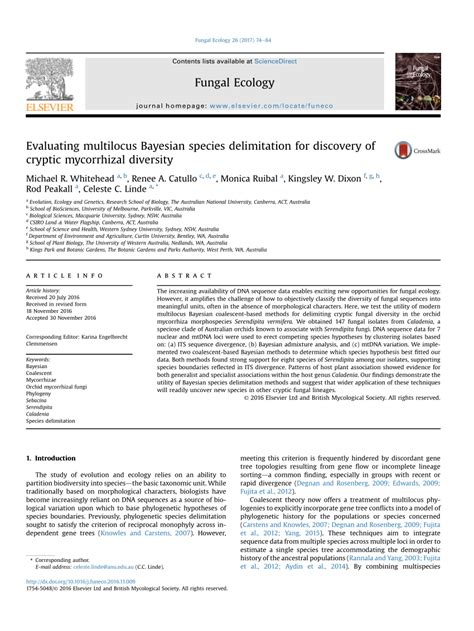 Pdf Evaluating Multilocus Bayesian Species Delimitation For Discovery Of Cryptic Mycorrhizal