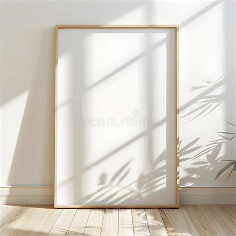A Rectangular Picture Frame Hangs On A Hardwood Floor Wall Stock Image