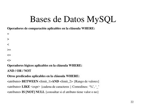 Ppt Bases De Datos Mysql Powerpoint Presentation Free Download Id5168649