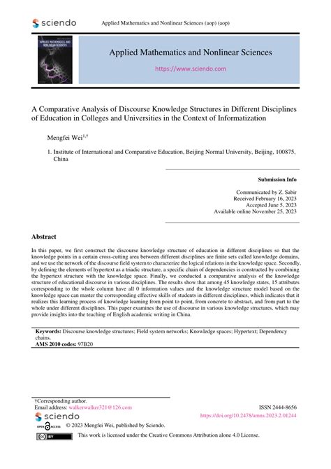 pdf a comparative analysis of discourse knowledge structures in