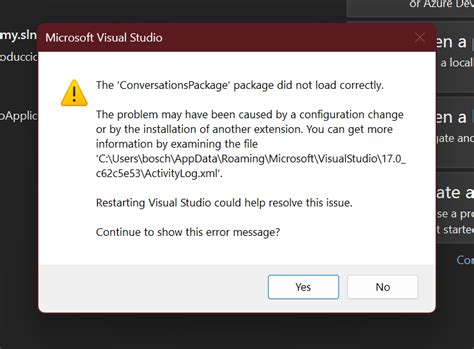 Conversationspackage Package Did Not Load Correctly Github Copilot Chat Microsoft Qanda
