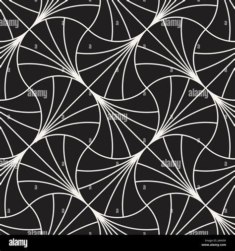 Vector Seamless Rounded Lines Pattern Abstract Geometric Background