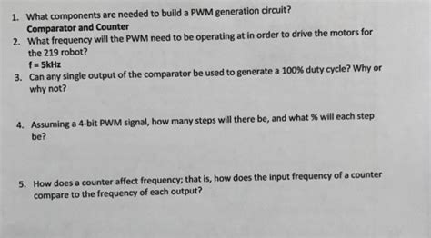 Solved What Components Are Needed To Build A PWM Generation Chegg