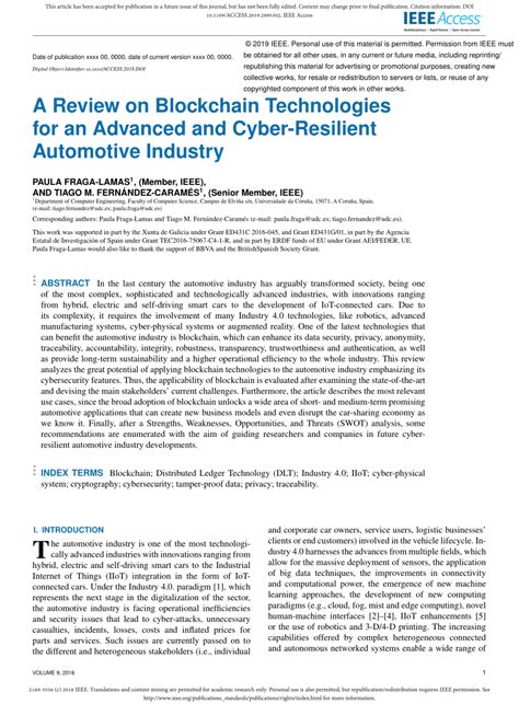 Pdf A Review On Blockchain Technologies For An Advanced And Cyber