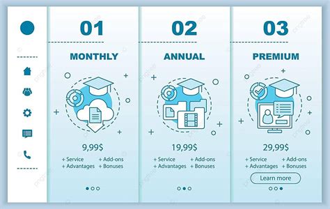 Mobile App Screens Showcasing Subscription Prices And Onboarding For Educational Programs Vector