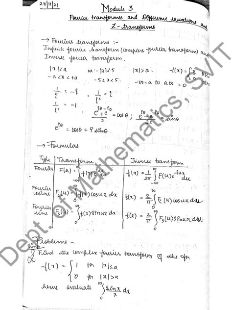 Module 3 Fourier And Z Transforms Pdf