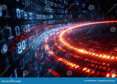 abstract technology computer virus encryption with digital binary data