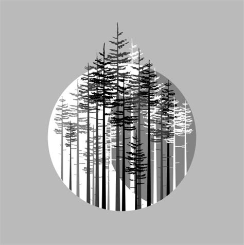 Forest Minimalist And Simple Silhouette Vector Image