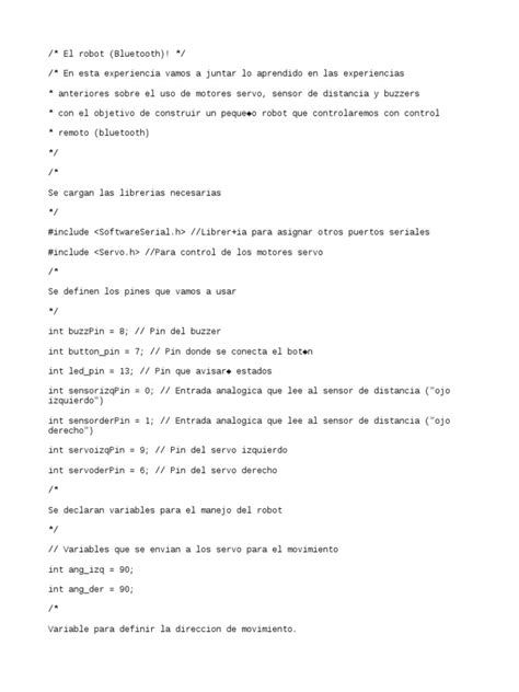 Arduino Robot Travis Pdf Arduino Áreas De Informática