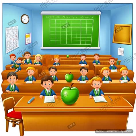 Ai创作图教室插画 学生上课手绘素材 教室卡通 学校教室文化 课堂讲堂 课堂课室 教育教室课堂 课室课堂 课本教室学生书桌黑板 学校教室设计 扁平讲课场景 教室班级 上课元素 教室场景 教育