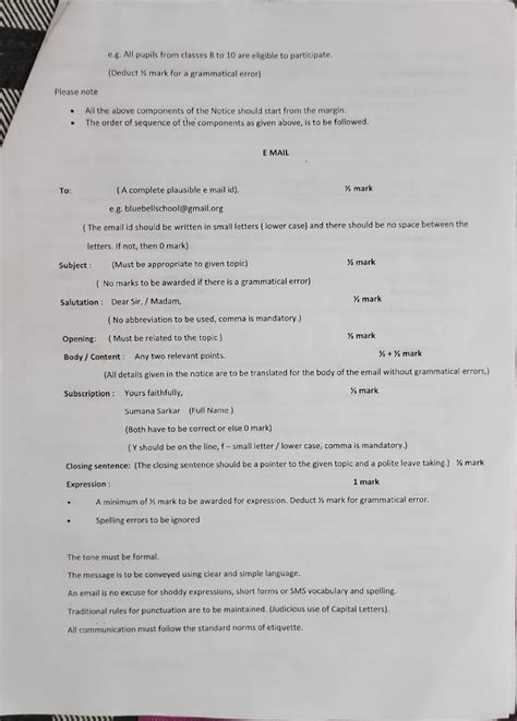 ICSE English Language Marking Scheme What Instructions Are Given To Examiners For Checking The