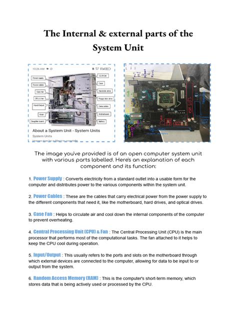 Internal External Parts Of The System Unit Pdf Computer Data Storage Hard Disk Drive