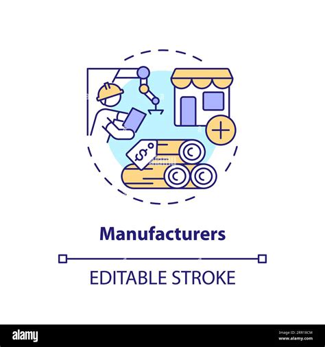 2d Customizable Manufacturers Thin Linear Icon Concept Stock Vector Image And Art Alamy