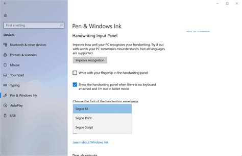 How To Change Handwriting Panel Font In Windows 10