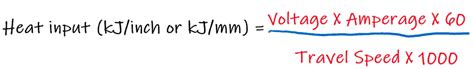 Heat Input In Welding Formulas Free Online Calculator And Units
