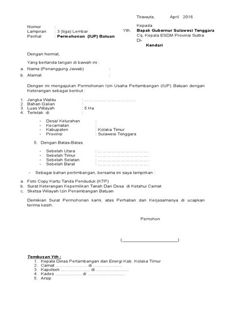 Pdf Blangko Permohonan Iup Dokumentips