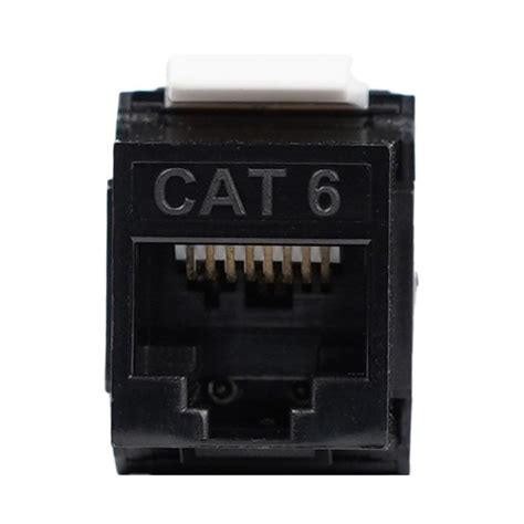 Keystone Insert RJ45 UTP Cat 6 Tooless Black LAN Jacks Passive Components Networking