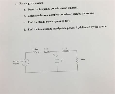 solved for the given circuit draw the frequency domain