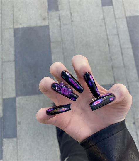 Пин от пользователя бедлам вип на доске Nailzsz Дизайнерские ногти Фиолетовые ногти Длинные